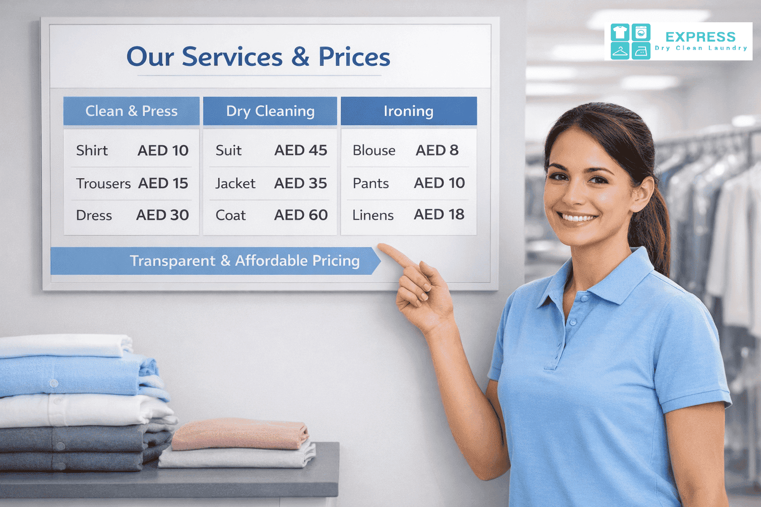 Our Pricing - Express Dry Clean Laundry